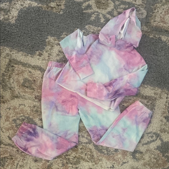 SHEIN | Matching Sets | Shein Kids Tiedye Matching Set Pink And Purple ...